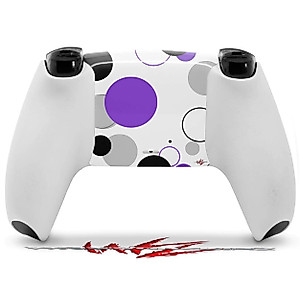 WraptorSkinz Skin Wrap compatible with Sony PS5 DualSense Controller Lots of Dots Purple on White (CONTROLLER NOT INCLUDED)