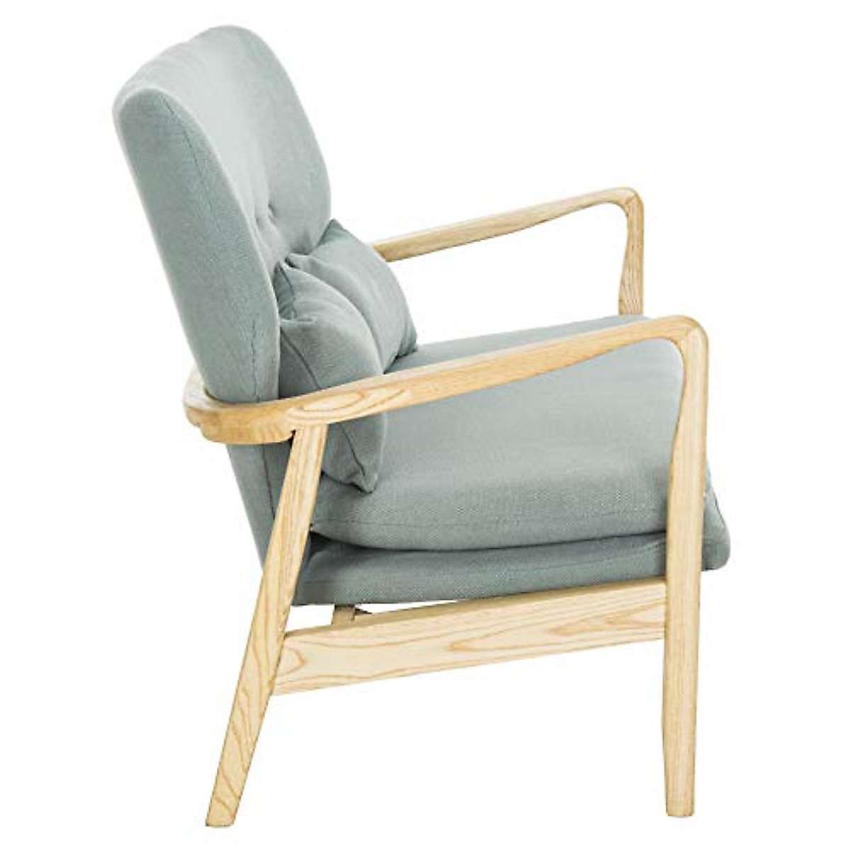 Safavieh Home Ellaria Modern Blue and Natural Settee Loveseat with Pillows