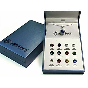 Switch-It Gems Cushion-Cut Simulated Blue Topaz Halo Ring Total of 12 Simulated Stones Sterling Silver Size 8