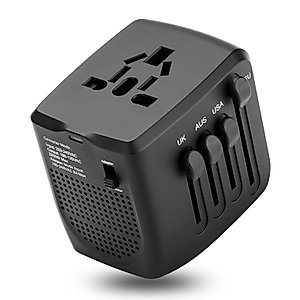 1200Watts Travel Adapter and Converter Combo Step Down Voltage 220V to 110V for Hair Dryer Steam Iron Laptop MacBook Cell Phone Travel Adapter Converter for US to UK Europe AU Over 150 Countries