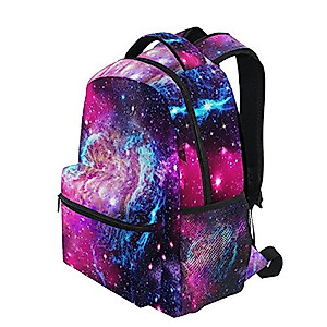 ZZKKO Universe Space Galaxy Star Comos Nebula Boys Girls School Computer Backpacks Book Bag Travel Hiking Camping Daypack