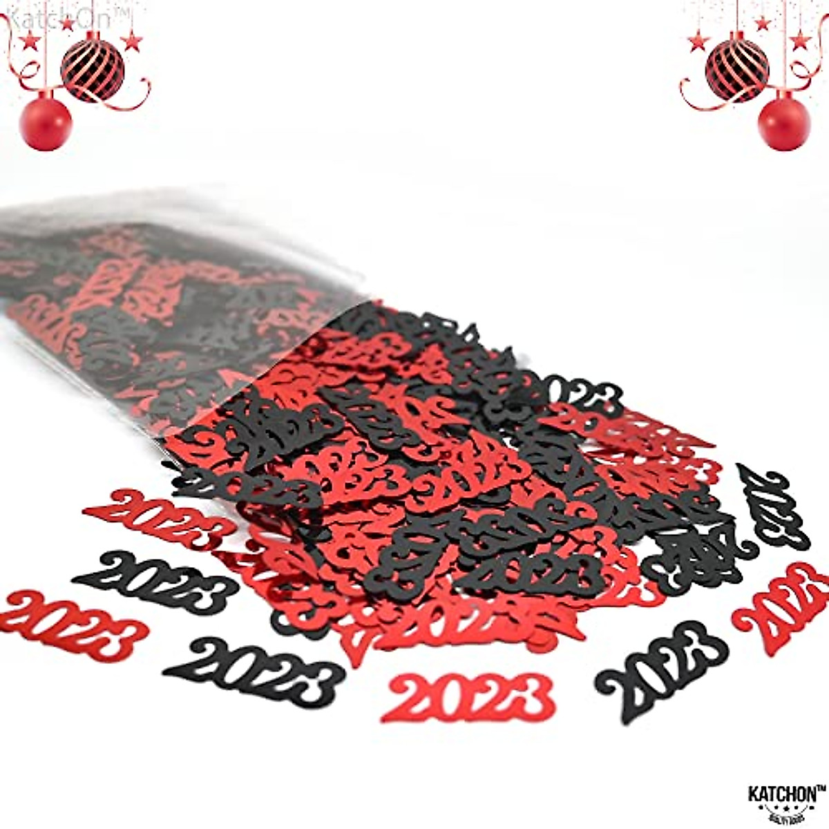 Black and Red Graduation Confetti 2023 - Pack 1.8 Ounce | 2023 Confetti for Red and Black Graduation Decorations 2023 | Class of 2023 Decorations Red and Black | Graduation Party Decorations 2023