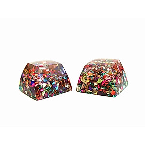 Handmade DSA Shinning Gem Resin Sequined Keycap OEM Profile for Cherry MX RGB Switch Gaming Mechanical Keyboards