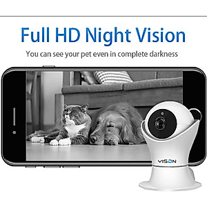 HD 1080p Pet Camera，Dog Camera 360° Pet Monitor Indoor Cat Camera with Night Vision and Two Way Audio