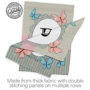 Breeze Decor B Initial Garden Flag Set Wall Hanger Monogram Friends Bugs & Frogs Butterfly Ladybugs Dragonfly Bee Springtime Insect Natural Wildlife House Yard Gift Double-Sided, Made in USA