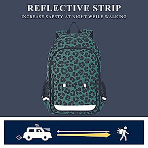 ALAZA Green Leopard Print Cheetah Laptop Backpack Purse for Women Men Travel Bag Casual Daypack with Compartment & Multiple Pockets