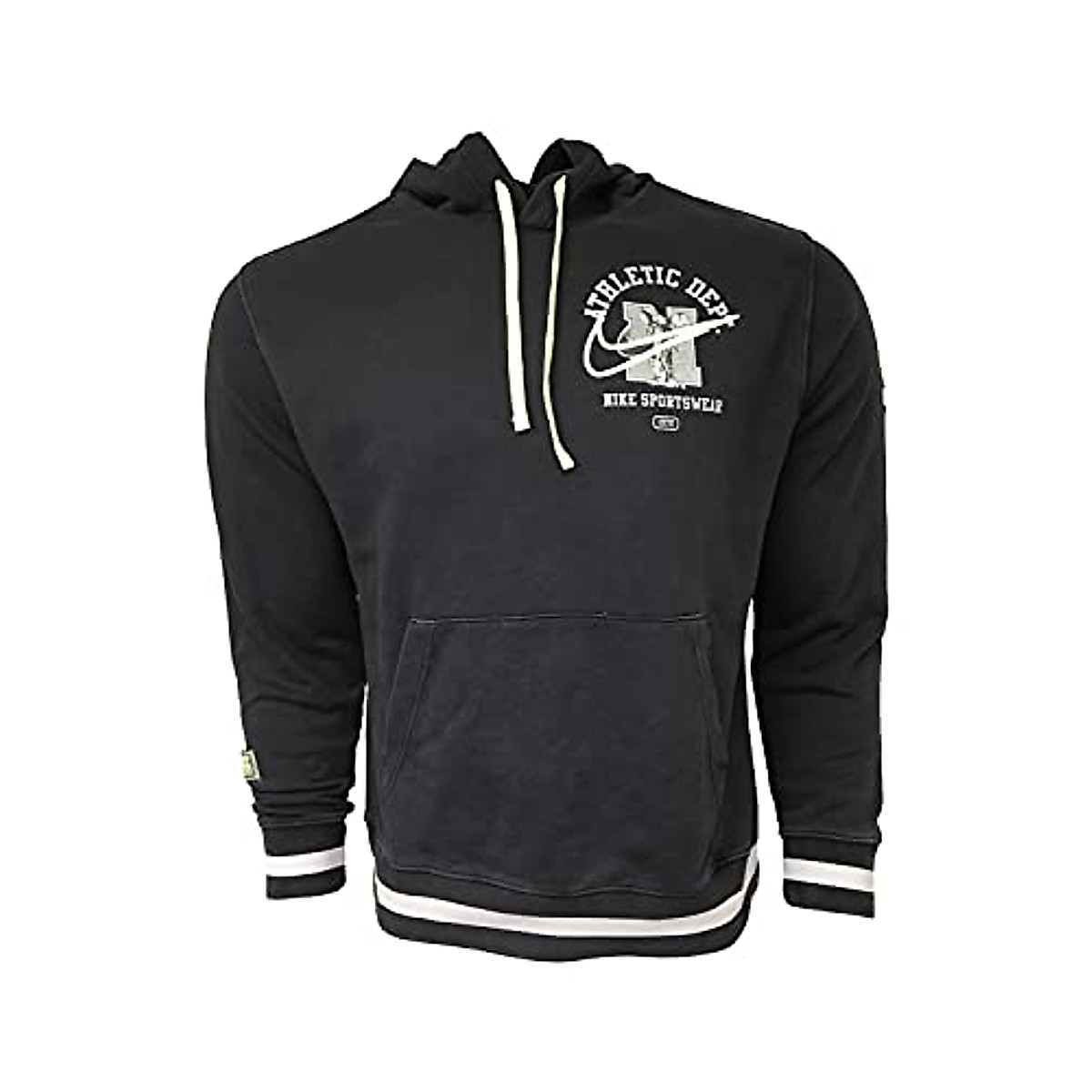 Nike Mens Sportswear Athletic Dept Stonewashed Pullover Hoodie Black French Terry (as1, alpha, l, regular, regular)