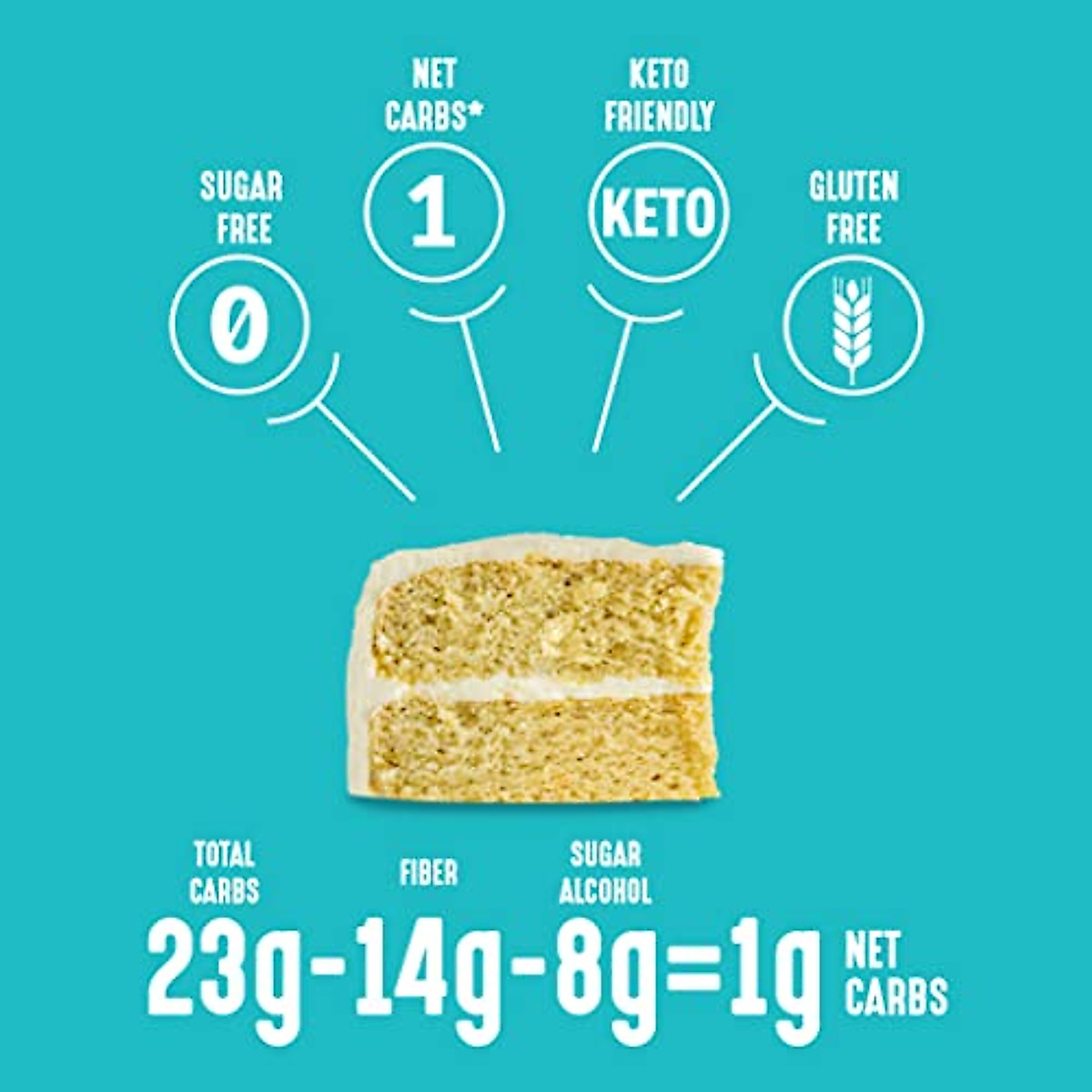 Lakanto Sugar Free Keto Cake Mix - Sweetened with Monk Fruit, Gluten Free, 1 Net Carb, Keto Diet Friendly, Delicious - Vanilla