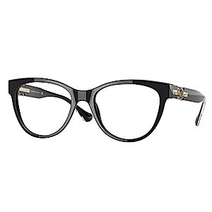 Versace VE 3304 GB1 Black Plastic Cat-Eye Eyeglasses 53mm