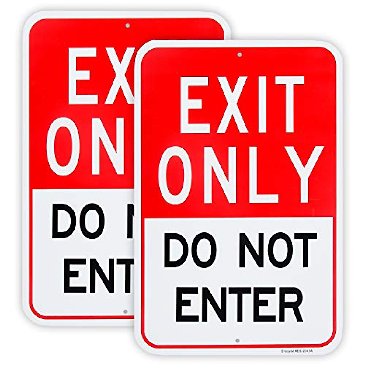2-Pack Large Exit Only Do Not Enter Sign, 18"x 12" .04" Aluminum Reflective Sign Rust Free Aluminum-UV Protected and Weatherproof
