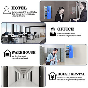 WeHere 96 Key Lock Box, Smart Key Cabinet OTP Share Half-Remote Unlock, Security Storage Lockbox Wall Mount, APP Bluetooth/Fixed Code Unlock Key Management for Car Dealership/Valet/Realtor