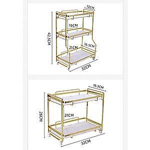 2/3 Tier Bathroom Counter Organizer Under Sink Bathroom Organizer Countertop Storage Rack Cosmetic Organizer Holder for Bathroom Kitchen White,3 Tiers