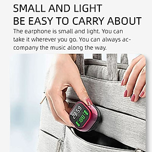 Digital Display Touch-Control Wireless Bluetooth Earbuds - Built-in Microphone Immersive Premium Sound in Ear Light-Weight Headphones with Charging Case for Office Outdoor Sport