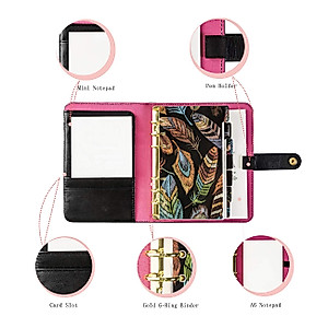 Guokichy Journal Travel Composition Notebook Filofax Planner Organiser Refills for Monthly Weekly Daily (Embroidery, A6)