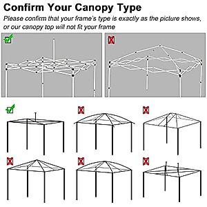 Instahibit 10x10 Replacement Canopy Pop up Canopy Top Cover UV30+ for Patio Outdoor Yard Home Picnic Camping Party