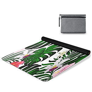 Qilmy Hibiscus Flower Yoga Mat, Non-Slip Texture Pro Yoga Mat Eco Friendly Exercise & Workout Mat for Yoga, Pilates and Floor Exercises