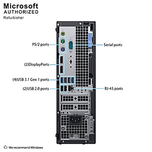 Dell OptiPlex 7060 SFF High Performance Desktop Computer, Intel Six Core i5-8500 up to 4.1GHz, 16G DDR4, 256G SSD, WiFi, BT, 4K Support, DP, Windows 10 Pro 64 Bit English/Spanish/French(Renewed)