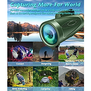 Monocular-Telescope 80x100 HD for Adults Larger Vision Monoculars High Powered Smartphone Monocular for Bird Watching Hunting Hiking Camping Wildlife