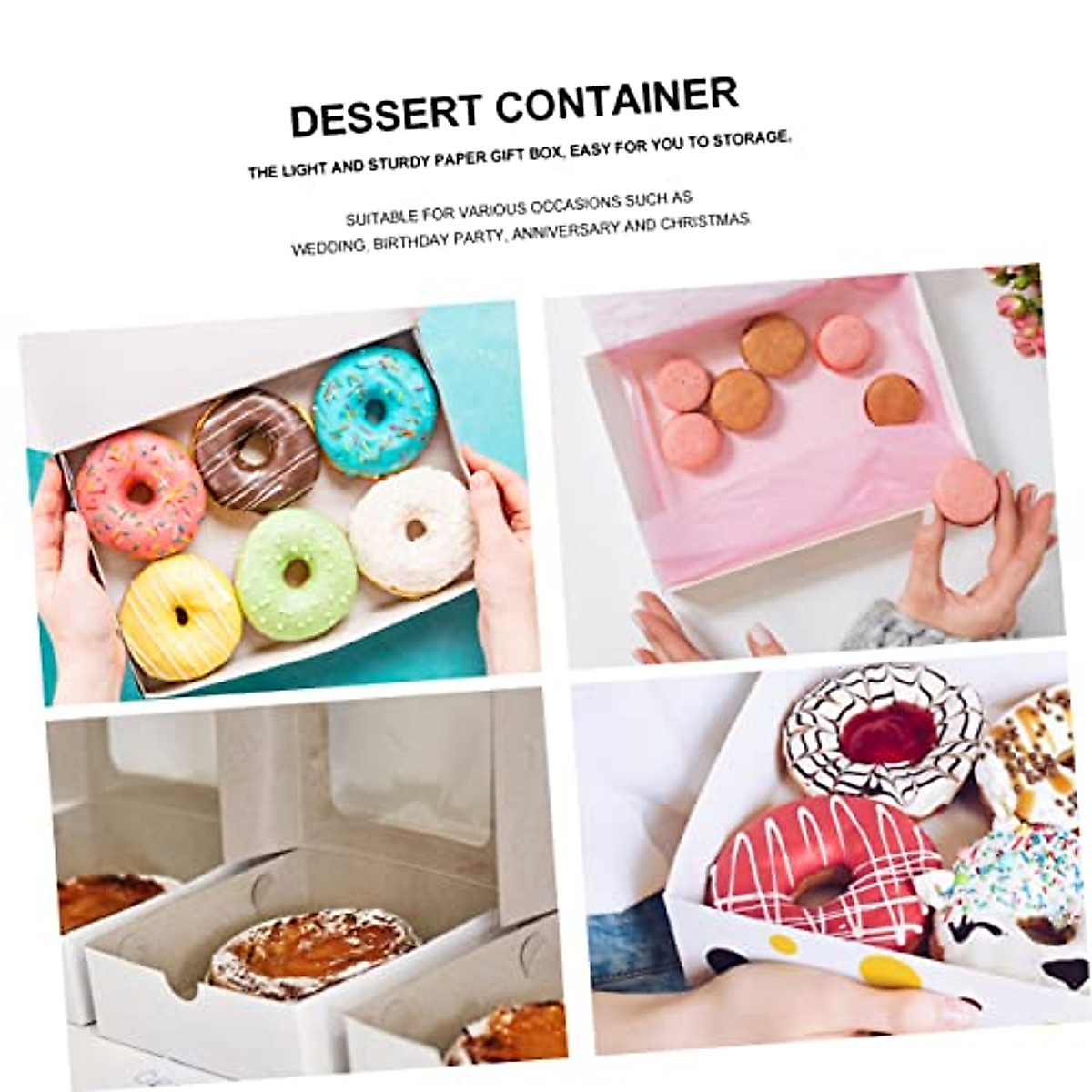 Baluue 12pcs Packaging Boxes Packing Box Clear Cake Stand Pink Containers Mini Cake Boxes Transparent Cake Box Cake Packing Box Disposable Cupcake Containers White Card Pink Dessert Box