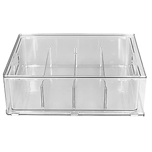 oceanside Drawer Storage Box, Multifunctional Stackable Storage Container for Toothpaste Hairspray Soap Makeup Wipes Facial Tissue(6L)