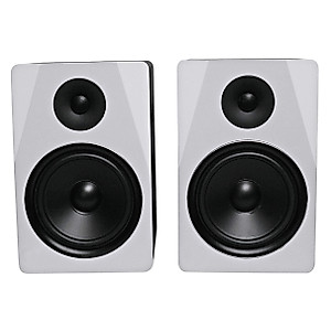 Rockville APM8W Powered USB Studio Monitor Speaker Pair in White, 8", 2-Way, 500W, EQ, MDF Wood, RCA/XLR, Perfect for Studios, Recording, Music
