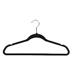 Velvet Hangers - Premium Velvet Hanger Non-Slip - 360° Degree rotatable Hook - Space Saving Clothes Hanger (Black, 30)