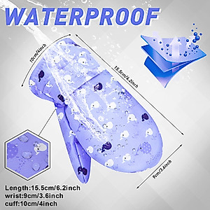 SATINIOR 3 Pairs Toddler Waterproof Gloves Mittens Lined with Fleece for Winter Skiing With 2-4 Years Old