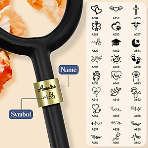 Zhamate Personalized Stethoscope Name Tag Custom Stethoscope ID Charm Accessories for Nurse Doctor Vet,Stainless Steel Engraved Stethoscope ID Tag,Graduation Gift,Short Pillar