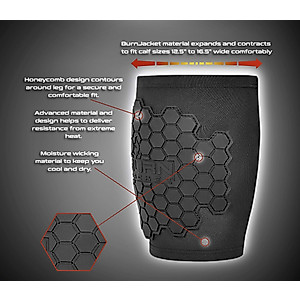 BurnJacket motorcycle exhaust pipe burn protective sleeve leg guard (12.5-16 inch wide fit)