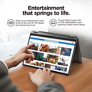 Lenovo IdeaPad Flex 5i - (2023) - Everyday Notebook - 2-in-1 Laptop Computer - Windows 11-14" WUXGA Touchscreen - 8GB Memory - 256GB Storage - Intel Core i3-1215U - Fingerprint Reader - Storm Grey