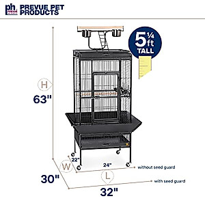 Prevue Pet Products Parrot Playtop Manor Bird Cage with Movable Stand and Activity Play Top for Large Birds