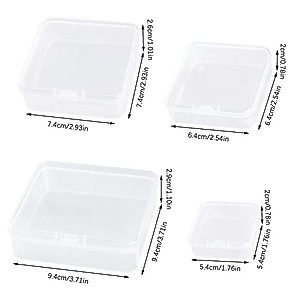 24 Packs Bead Storage, LIOUCBD Clear Small Plastic Containers with Lids, 4 Mixed Sizes Plastic Box for Craft Storage Bobby Pin Earplugs Screws Clips Jewelry