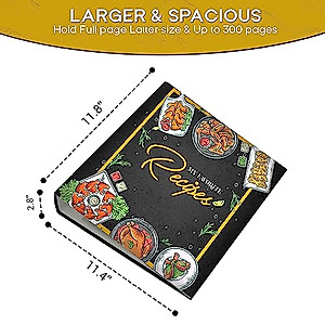 67 pcs Recipe Book Elegant 3-Ring Design, This Recipe Book to Write in Your Own Recipes Has 30 Paper Sheets, 6 Divider Sheets, 30 Clear Protective Sleeves Recipe Binder, Ideal for Family Recipes.