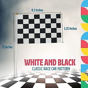 Dazzling Toys Race Car Flags – 36 Mini Checkered Flags with Plastic Sticks, Car Decor Supplies for Racers, Sports Themed Birthday Party Decoration Flag for Kids & Racing Activities for Racer Boys