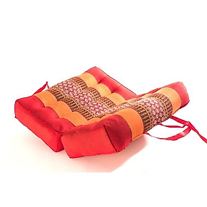 Zafuko Foldable Cushion - Cherry/Peach - organic Kapok filling, use folded and unfolded for meditation, soft yoga prop, portable cushion