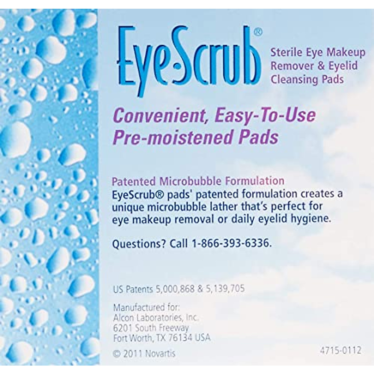 Eye Scrub Sterile Eye Makeup Remover & Eyelid Cleansing Pads 30 ea (Pack of 2)