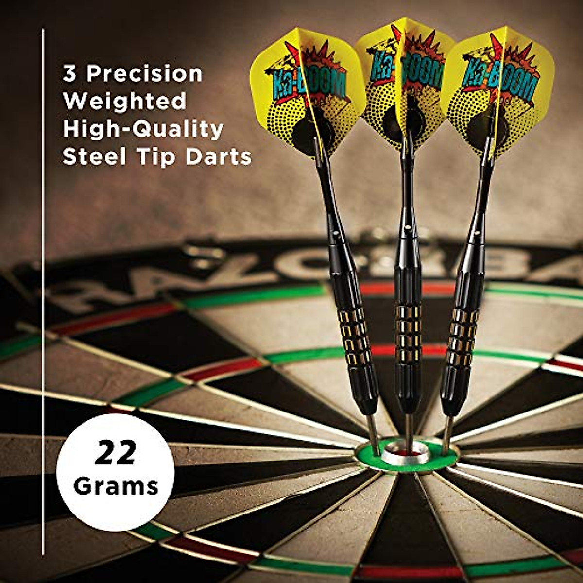 Viper Comix Steel Tip Darts: Ka-BOOM (Black), 22 Grams