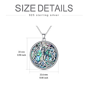 TOUPOP Gifts for Mom Mother and 2 Daughters/Sons Tree of Life Necklace 925 Sterling Silver with Abalone Shell Family Tree Pendant Jewelry Gifts for Women Mom Birthday