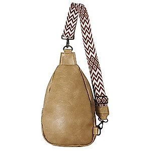 Sling Bag for Women PU Leather Crossbody Plush Splicing Satchel Chest Daypack Shoulder Backpack Cycling Hiking Travel