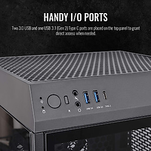 Thermaltake Tower 100 Black Edition Tempered Glass Type-C (USB 3.1 Gen 2) Mini Tower Computer Chassis supports Mini-ITX CA-1R3-00S1WN-00