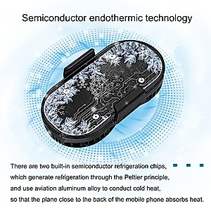 Phone Cooler, Cellphone Radiator with Dual Semi-Conductor Cooling Chip, Mobile Phones with a Width of 6 to 8 cm for Tiktok Live Streaming, Outdoor Vlog, Mobile Gaming.