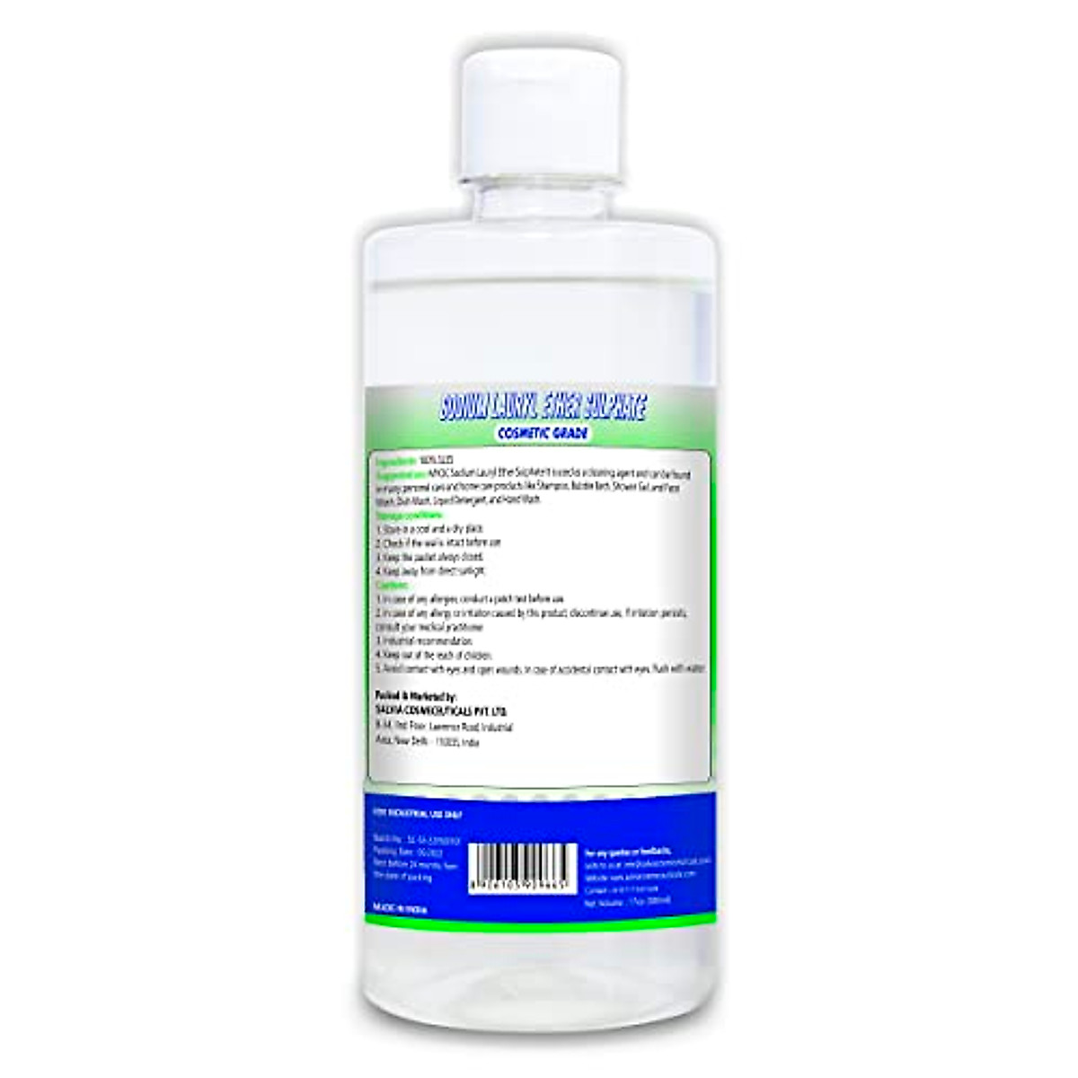 Myoc Sodium Lauryl Ether Sulphate (500ml) |Face, Hair, Hand Wash Products| Cleanser, Foaming Agent, Emulsifier, |Used in Shampoo, Soap, Detergent, Bubble Bath, Shower Gel