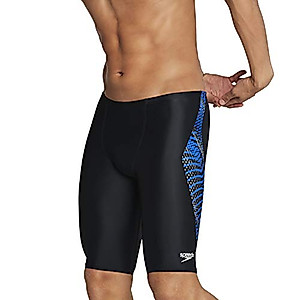 Speedo Men's Standard Swimsuit Jammer Powerflex Printed Team Colors, Coded Blue, 36