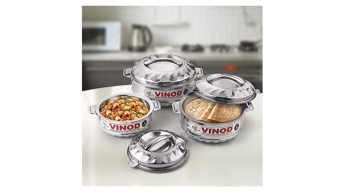 Vinod 4-Piece Insulated Casserole Food Warmer/Cooler Hot Pot Gift Set, 4000mL+5000mL+7500mL ...
