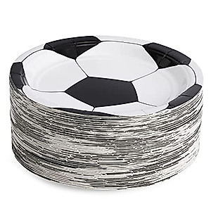 80-Pack Soccer Paper Plates for Sports Themed Birthday Party Supplies (7 in)
