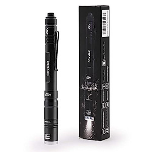 COVMAX Rechargeable Pen Light Flashlight IP67 Waterproof with Pocket Clip 4-Zoomable, Prefect for Inspection,Work,Repair
