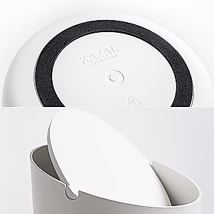 Kazai.® Mini Waste Bin 'Tove' - Small and Unique Design Bin from Berlin | for Bathroom, Kitchen & Desk | 1.5L Capacity, Non-Slip, Inner Bucket | White