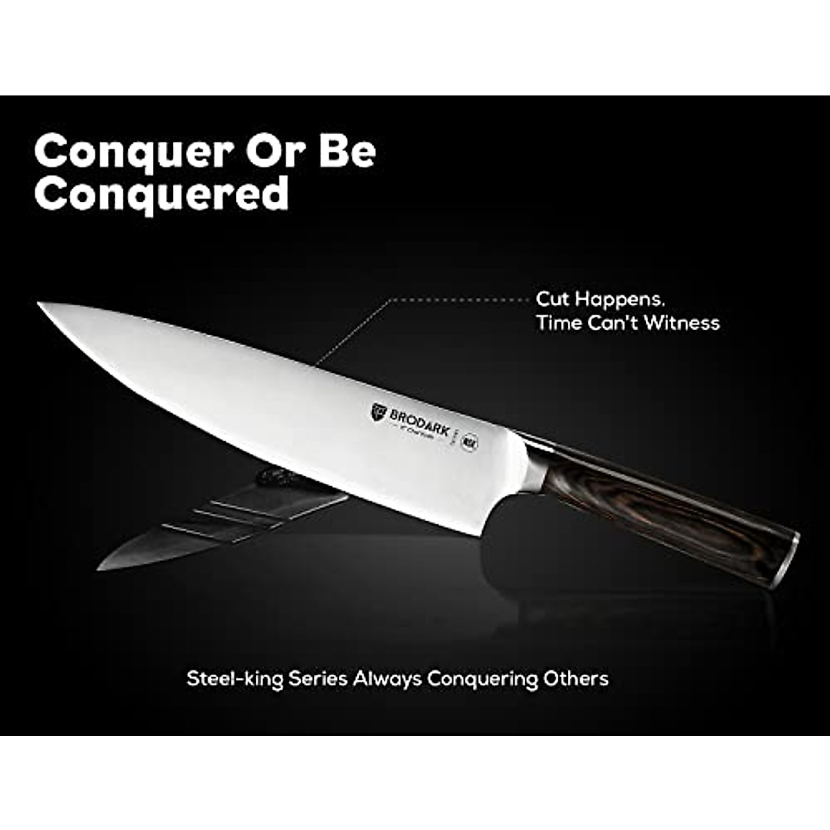 BRODARK Kitchen Knife Set with Block, Upgraded NSF (Food Safe) 15 PCS German Stainless Steel Professional Chef Knife Set with Knife Sharpener, Ultra Sharp Full Tang Knife Block Set, Best Gift