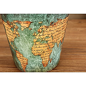 HMANE Wastebasket, Decorative Round Waterproof Litchi Leather Trash Can Paper Garbage Container Bin for Living Room - (Pattern-3)