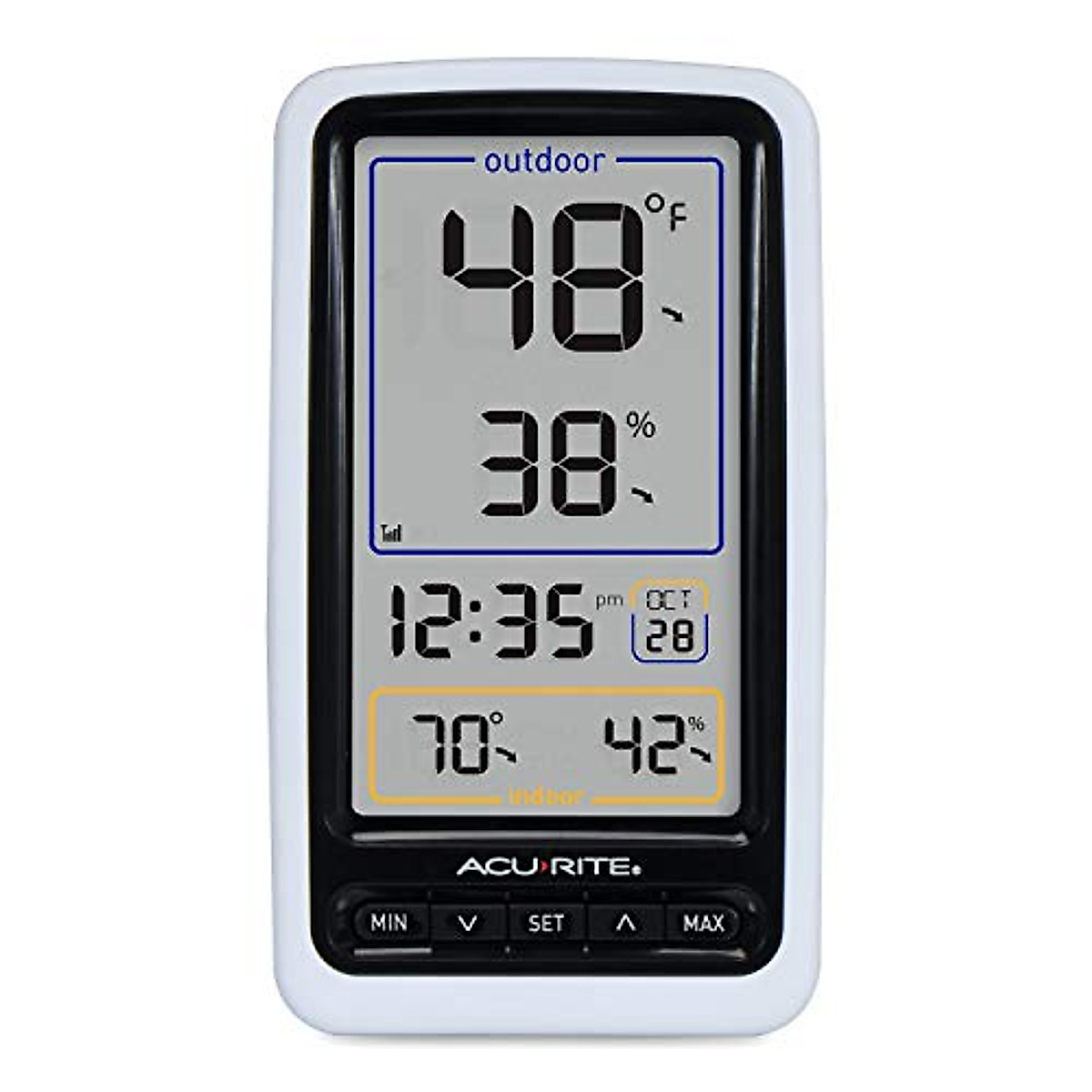 AcuRite 01136M Wireless Thermometer with Indoor/Outdoor Temperature and Humidity, White